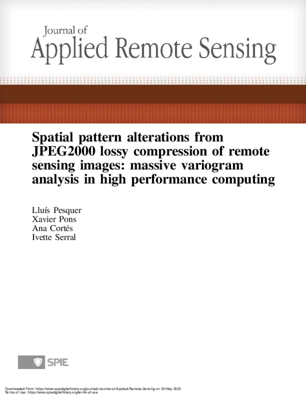 (PDF) Spatial pattern alterations from JPEG2000 lossy compression of remote sensing images ...