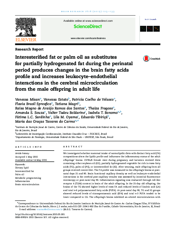 (PDF) Interesterified fat or palm oil as substitutes for partially ...