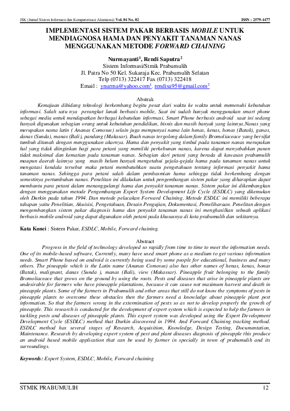 (PDF) Implementasi Sistem Pakar Berbasis Mobile Untuk Mendiagnosa Hama ...