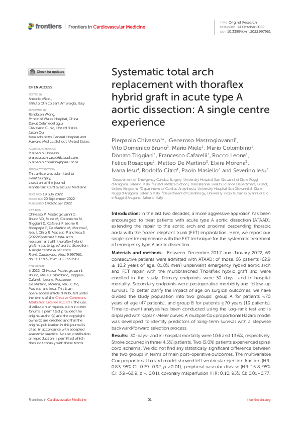 (PDF) Systematic total arch replacement with thoraflex hybrid graft in ...