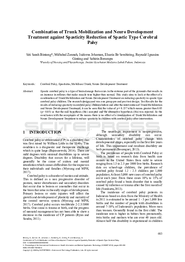 (PDF) Combination of Trunk Mobilization and Neuro Development Treatment ...