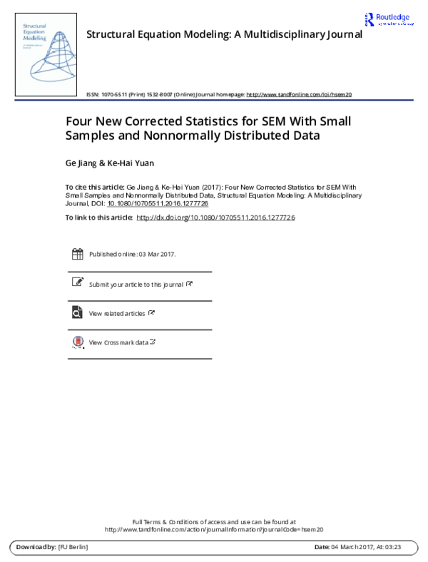 (PDF) Four New Corrected Statistics for SEM With Small Samples and ...