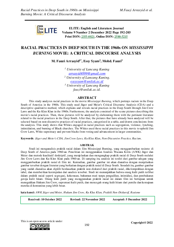 (PDF) RACIAL PRACTICES IN DEEP SOUTH IN THE 1960s ON MISSISSIPPI ...