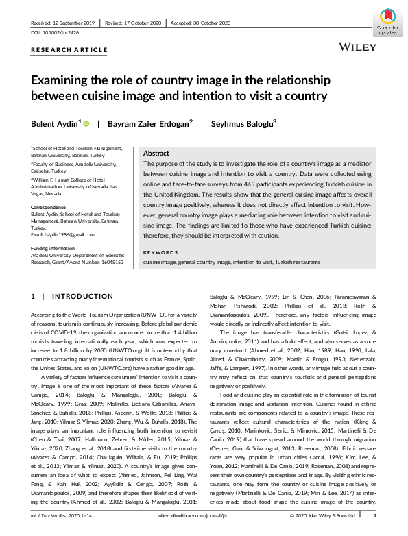 (PDF) Examining the role of country image in the relationship between ...
