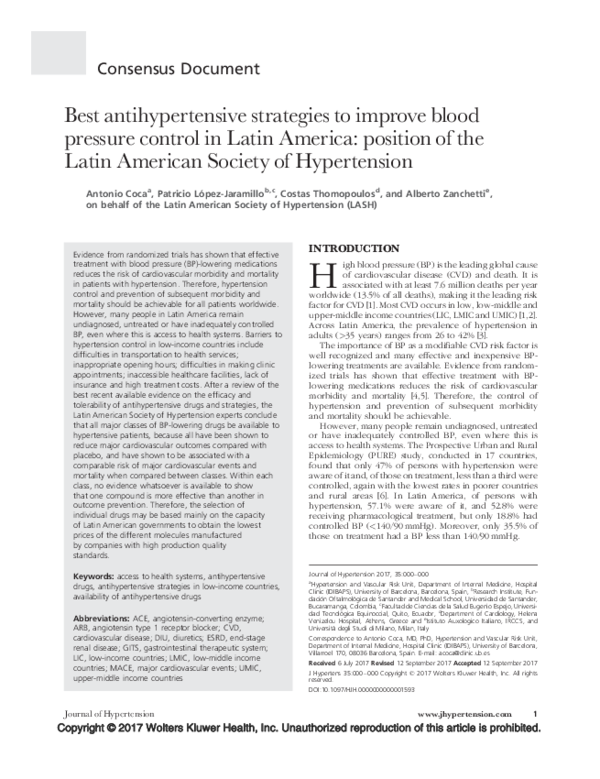 (PDF) Best antihypertensive strategies to improve blood pressure ...