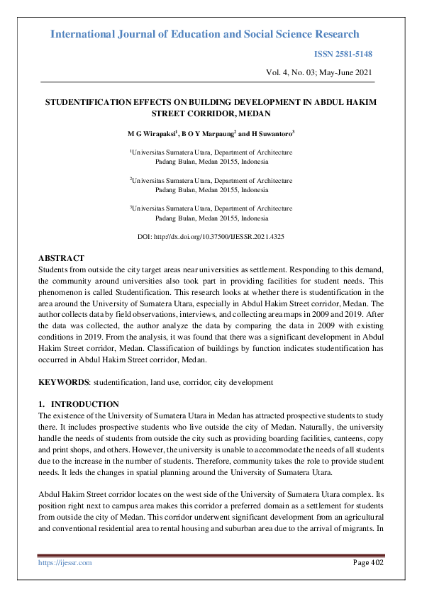 (PDF) Studentification Effects on Building Development in Abdul Hakim ...