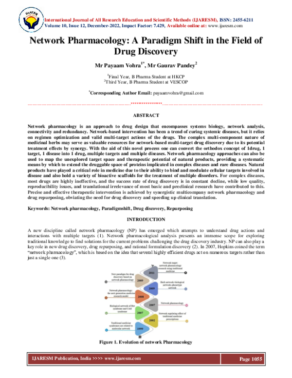(PDF) Network Pharmacology: A Paradigm Shift in the Field of Drug Discovery