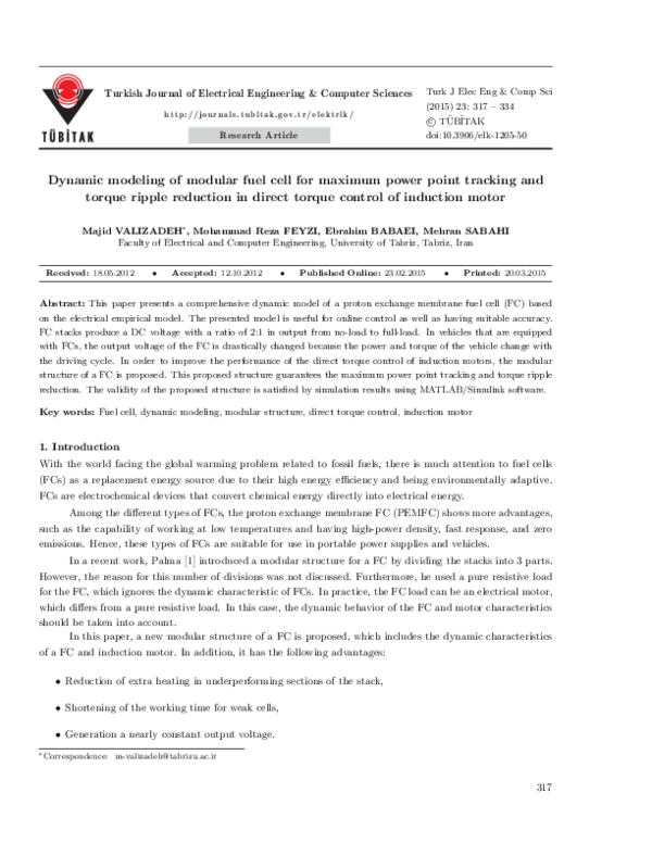 (PDF) Dynamic modeling of modular fuel cell for maximum power point ...