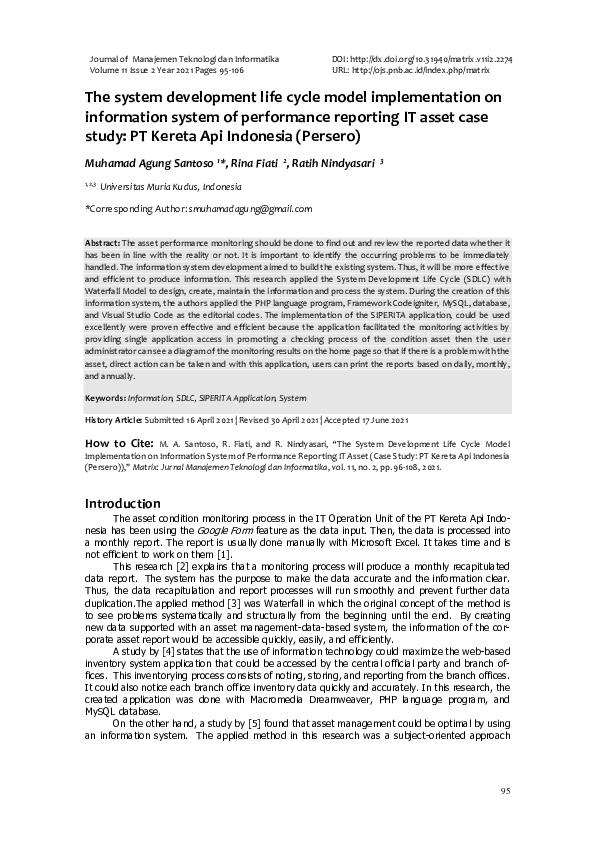 (PDF) The system development life cycle model implementation on ...