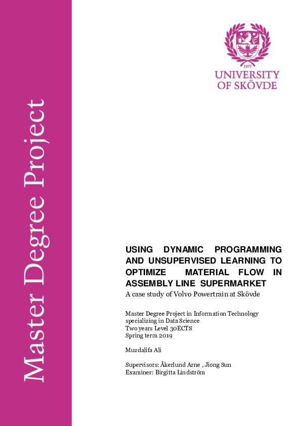 (PDF) Using dynamic programming and unsupervised learning to optimize material flow in assembly ...