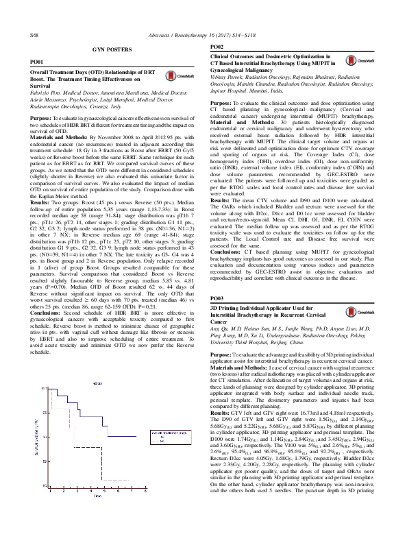 (PDF) Clinical Outcomes and Dosimetric Optimization in CT Based ...
