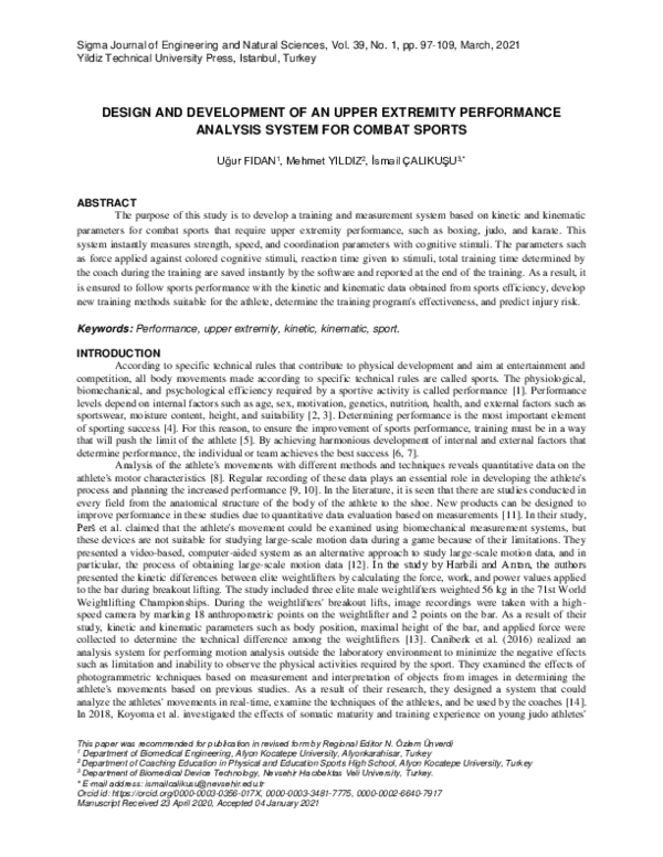 (PDF) Design and development of an upper extremity performance analysis ...