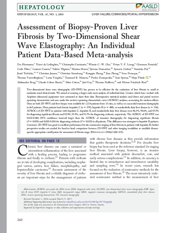(PDF) Assessment of biopsy‐proven liver fibrosis by two‐dimensional shear wave elastography: An ...