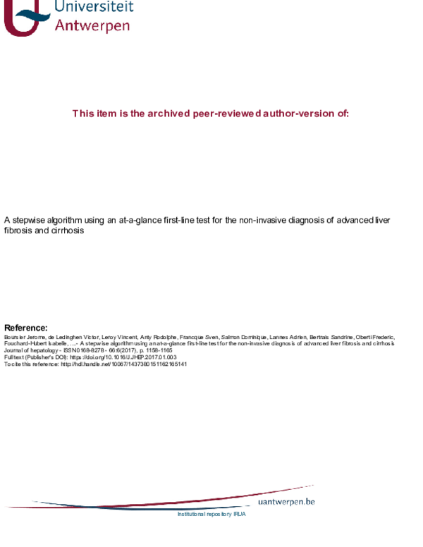 (PDF) A stepwise algorithm using a at-a-glance first-line test for the ...