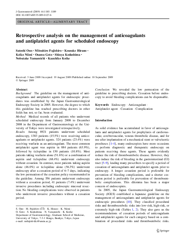 (PDF) Retrospective analysis on the management of anticoagulants and ...