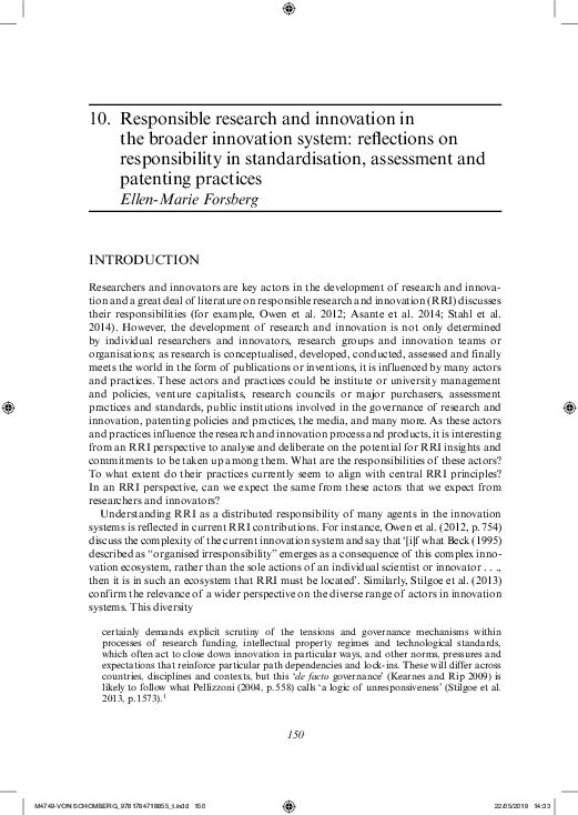 (PDF) Responsible research and innovation in the broader innovation ...
