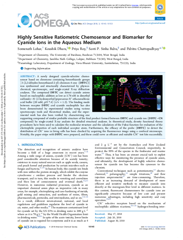 (PDF) Highly Sensitive Ratiometric Chemosensor and Biomarker for ...