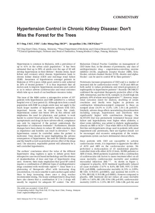 (PDF) Hypertension control in chronic kidney disease: don't miss the ...