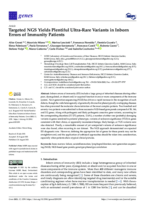 (PDF) Targeted NGS Yields Plentiful Ultra-Rare Variants in Inborn ...