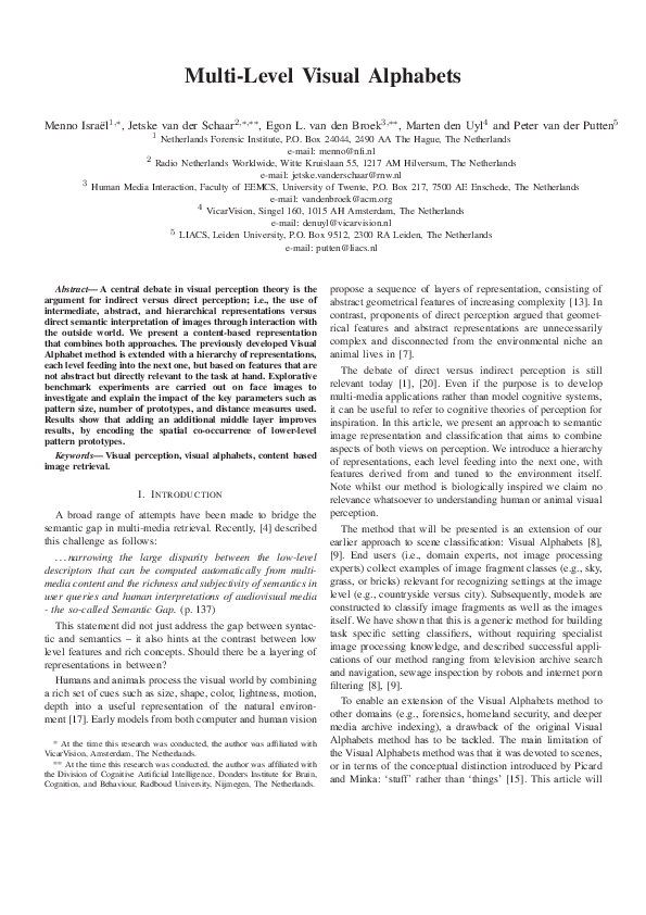 (PDF) Multi-level visual alphabets