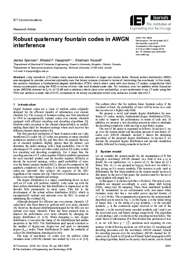 (PDF) Robust quaternary fountain codes in AWGN interference