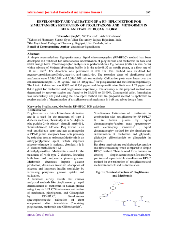 Pdf Development And Validation Of A Rp Hplc Method For The
