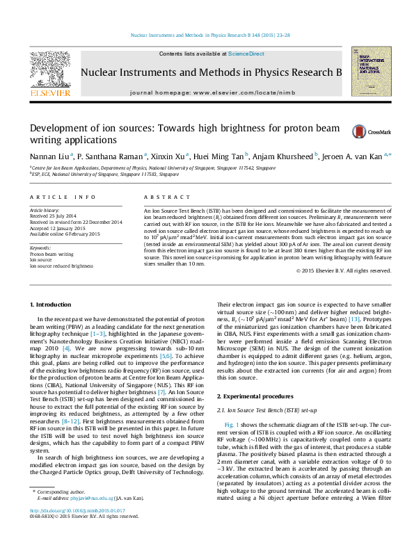 (PDF) Development of ion sources: Towards high brightness for proton ...