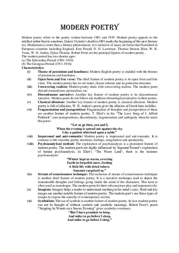 (PDF) Modern Poetry
