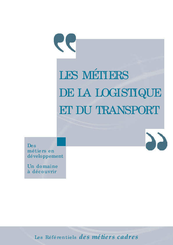 (PDF) Les metiers de la logistique et du transport apec