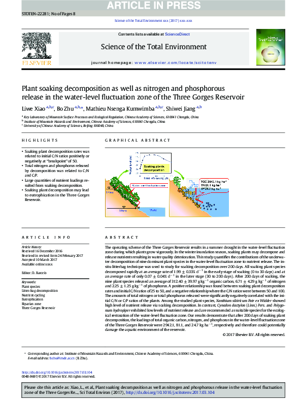 (PDF) Nutrient Release from Soaking Plant Decomposition