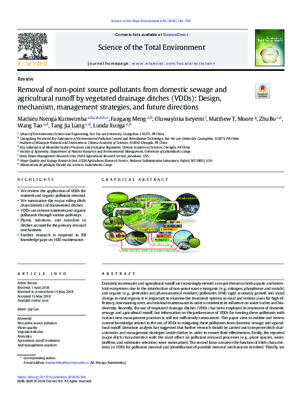 (PDF) Removal of non-point source pollutants from domestic sewage and ...