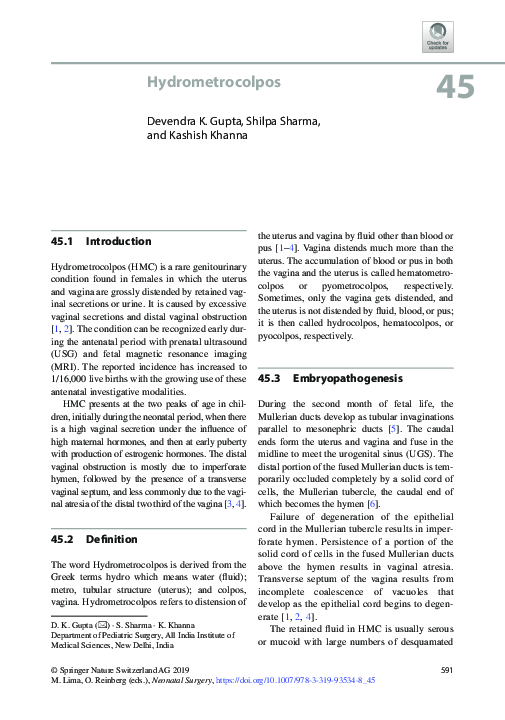 (PDF) Hydrometrocolpos
