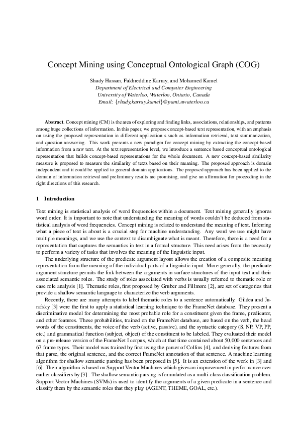 (PDF) Concept Mining using Conceptual Ontological Graph (COG)