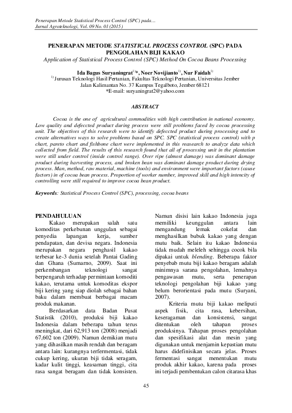 (PDF) Penerapan Metode Statistical Process Control (SPC) Pada Pengolahan Biji Kakao