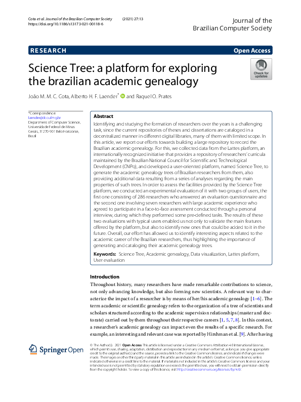 (PDF) Science Tree: a platform for exploring the brazilian academic ...
