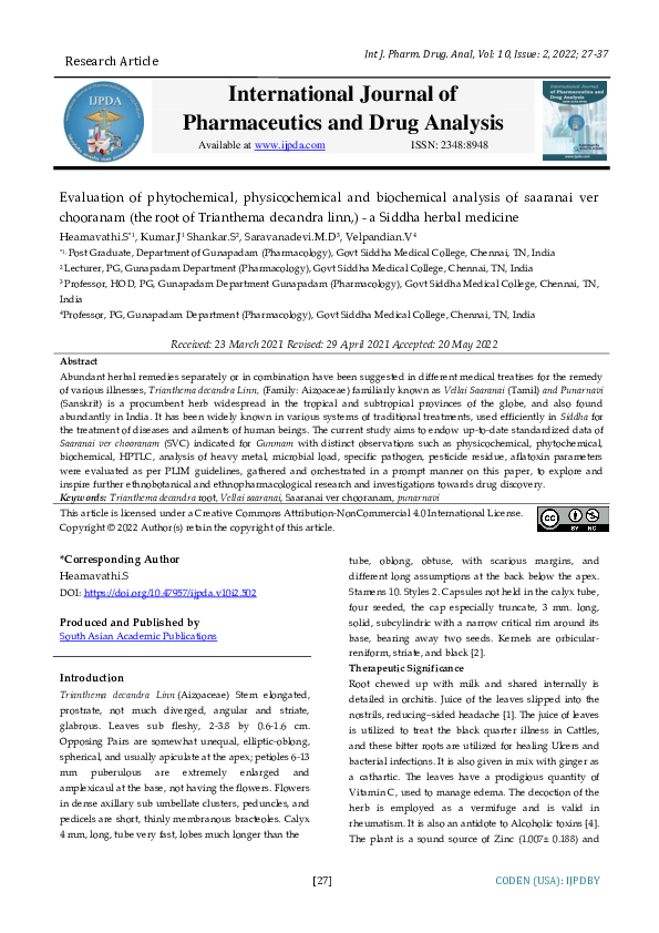 (PDF) Evaluation of phytochemical, physicochemical and biochemical ...