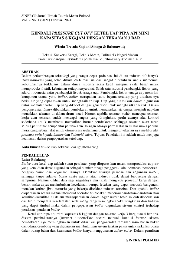 (PDF) Kendali Pressure Cut Off Ketel Uap Pipa Api Mini Kapasitas 8 KG ...