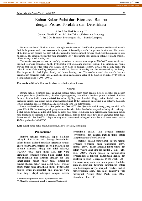 (PDF) Bahan Bakar Padat dari Biomassa Bambu dengan Proses Torefaksi dan ...