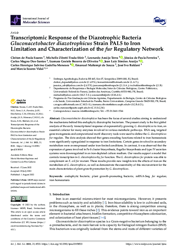 (PDF) Transcriptomic Response of the Diazotrophic Bacteria ...