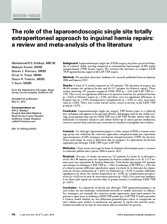 (PDF) The role of the laparoendoscopic single site totally ...