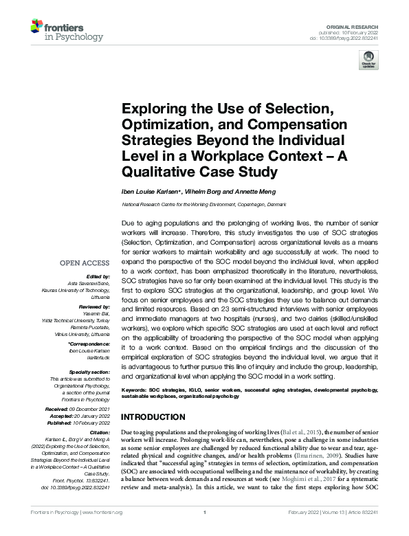 (PDF) Exploring the Use of Selection, Optimization, and Compensation Strategies Beyond the ...