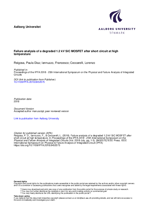 (PDF) Failure Analysis of a Degraded 1.2 kV SiC MOSFET after Short ...