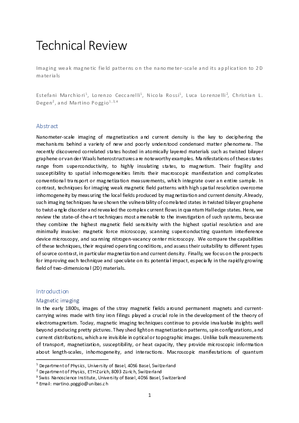 (PDF) Technical Review: Imaging weak magnetic field patterns on the ...