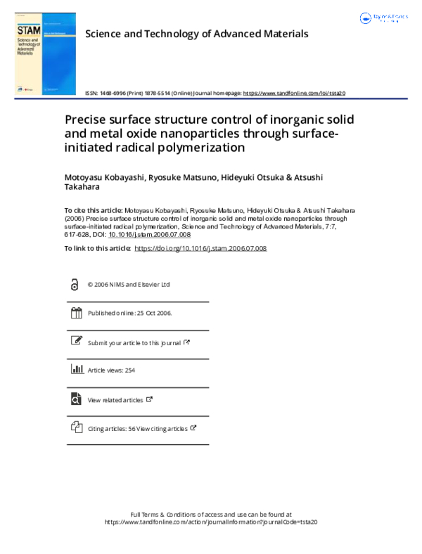 (PDF) Precise surface structure control of inorganic solid and metal oxide nanoparticles through ...