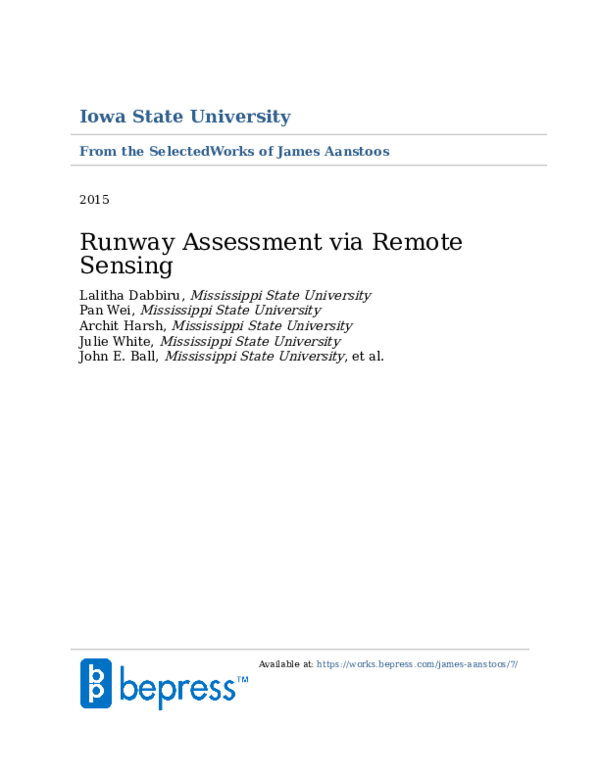 (PDF) Runway assessment via remote sensing