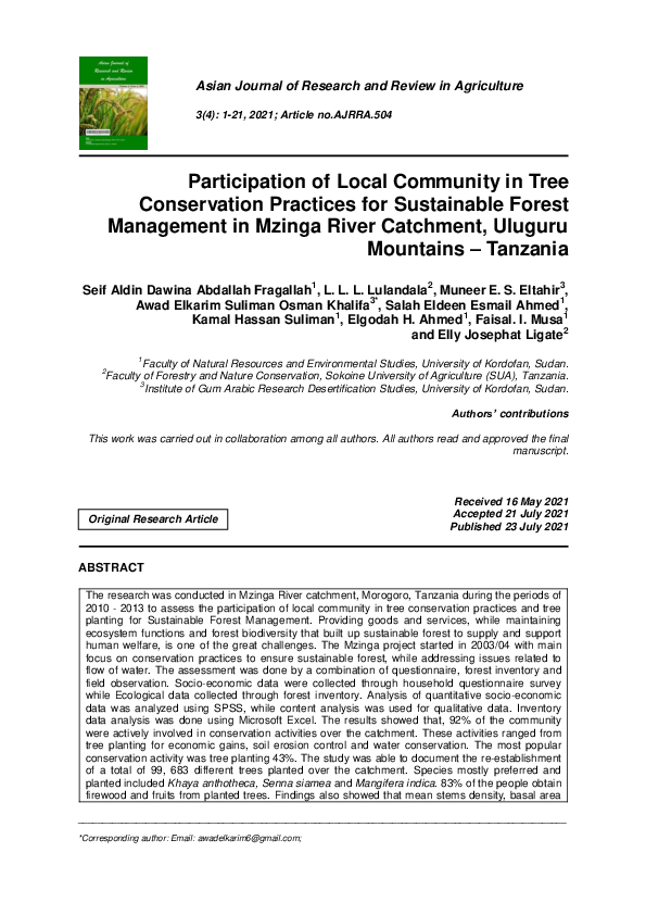 (PDF) Participation of Local Community in Tree Conservation Practices ...
