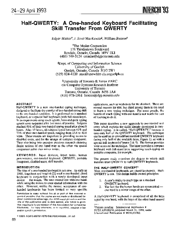 (PDF) Half-QWERTY