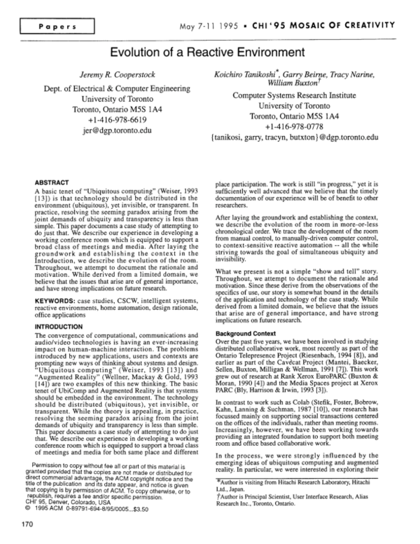 (PDF) Evolution of a reactive environment