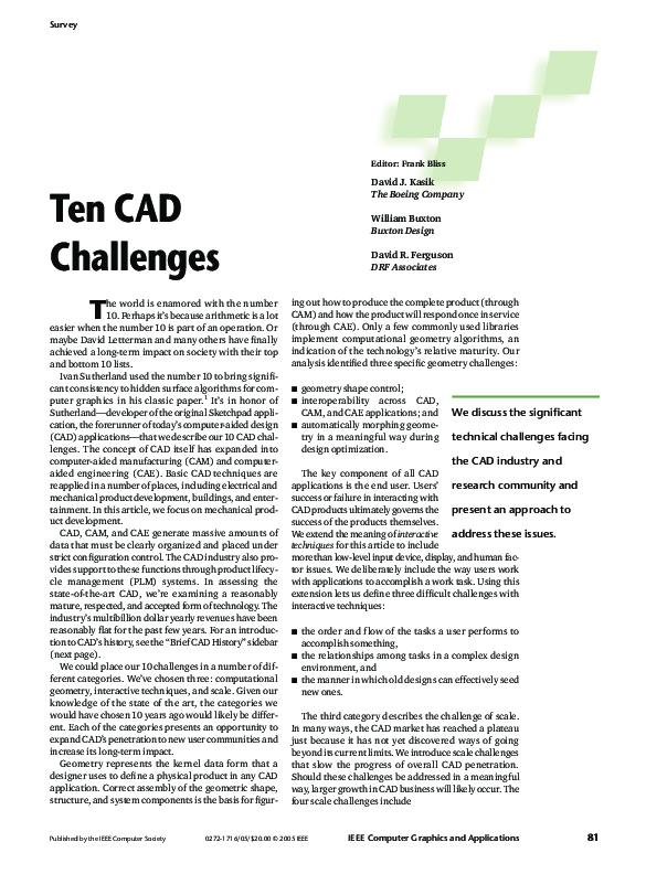 (PDF) Ten CAD Challenges