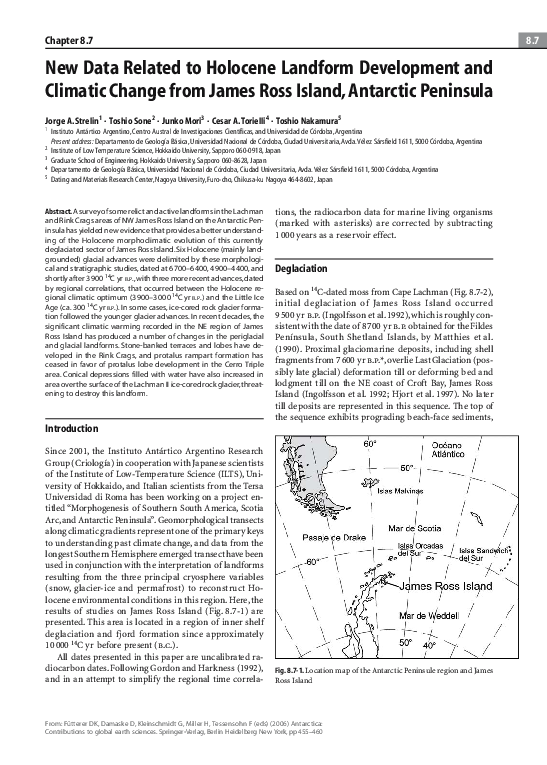 (PDF) New Data Related to Holocene Landform Development and Climatic Change from James Ross ...